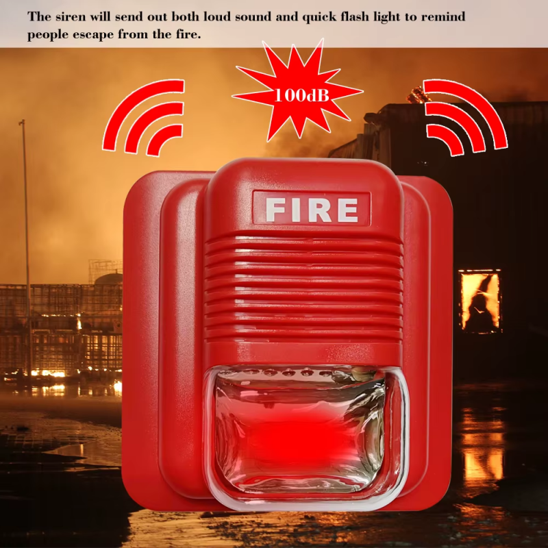 Sirena Baliza Alámbrica Alarma De Incendio Vhome DC 12-24V