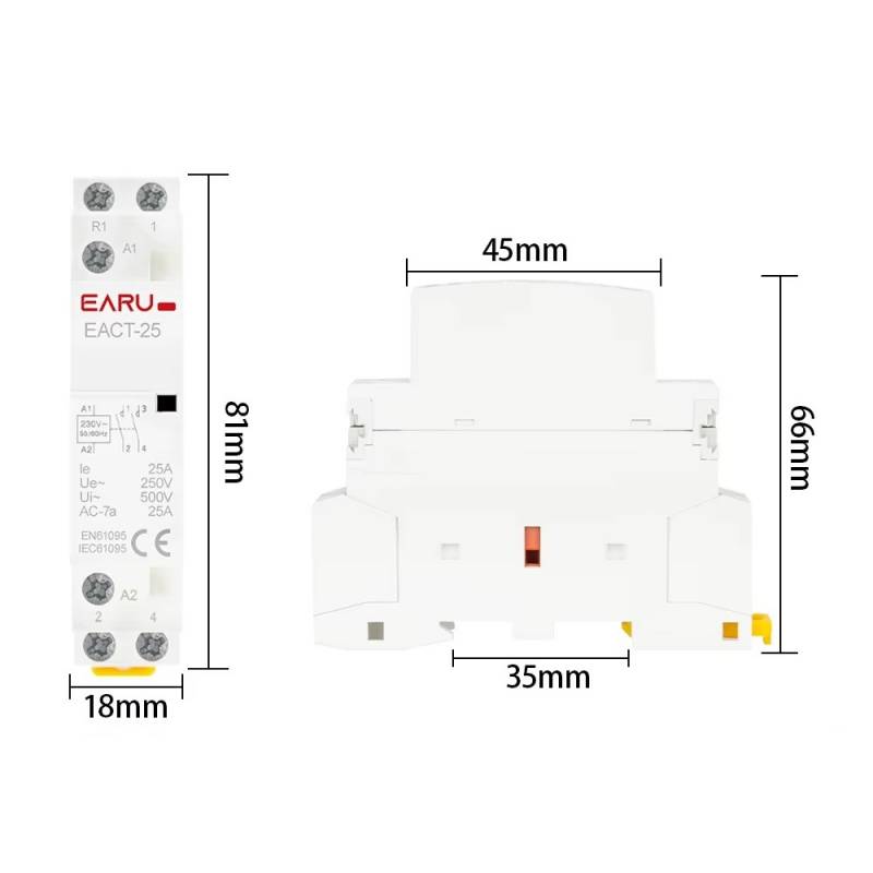 Contactor Modular 220V 25A 2NO Riel Din